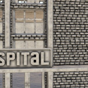 Large Stone Hospital With Ladders 5 STL 3D Printing World War Two ...