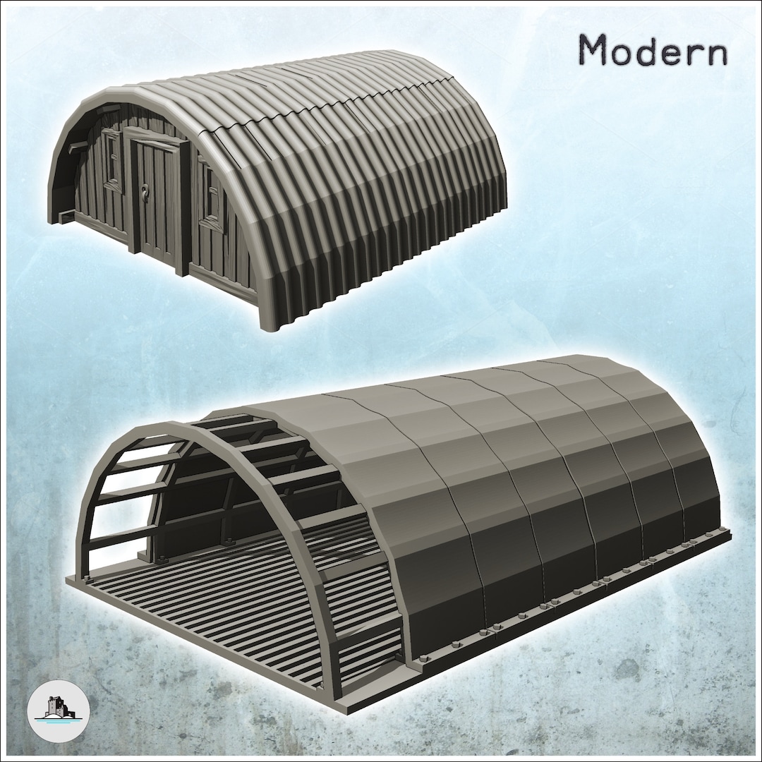 Set of Military Base Buildings With Depot and Barracks (8) - STL 3D ...