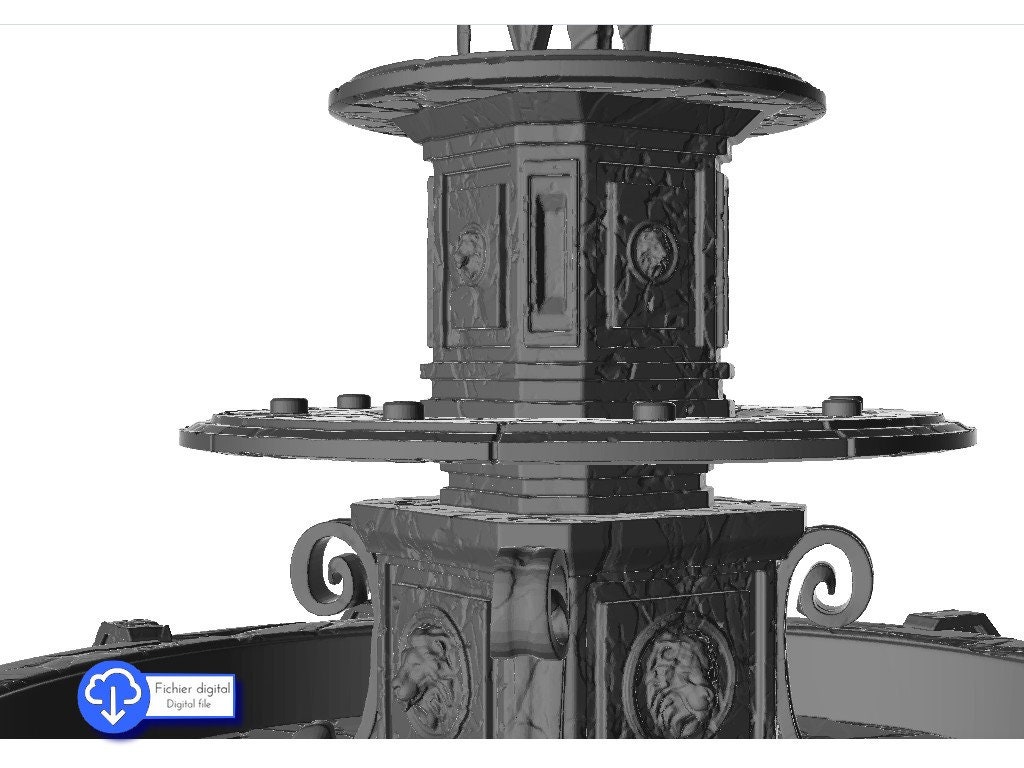 Fountain With Statue - STL 3D Printing Scenery Terrain Architecture ...