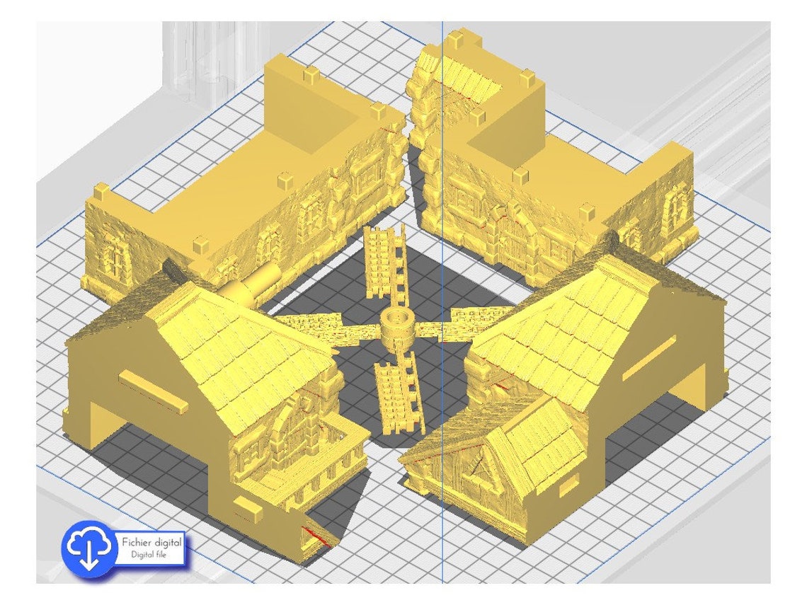 Medieval Mill - STL 3D Printing Scenery Terrain Architecture Historical ...