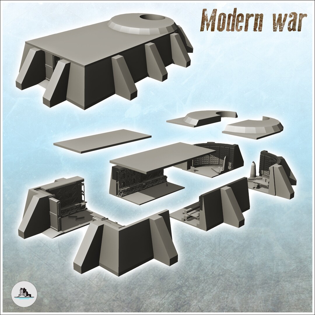 Ballistic Missile Launching Silo Bunker + Interior - STL 3D Printing ...
