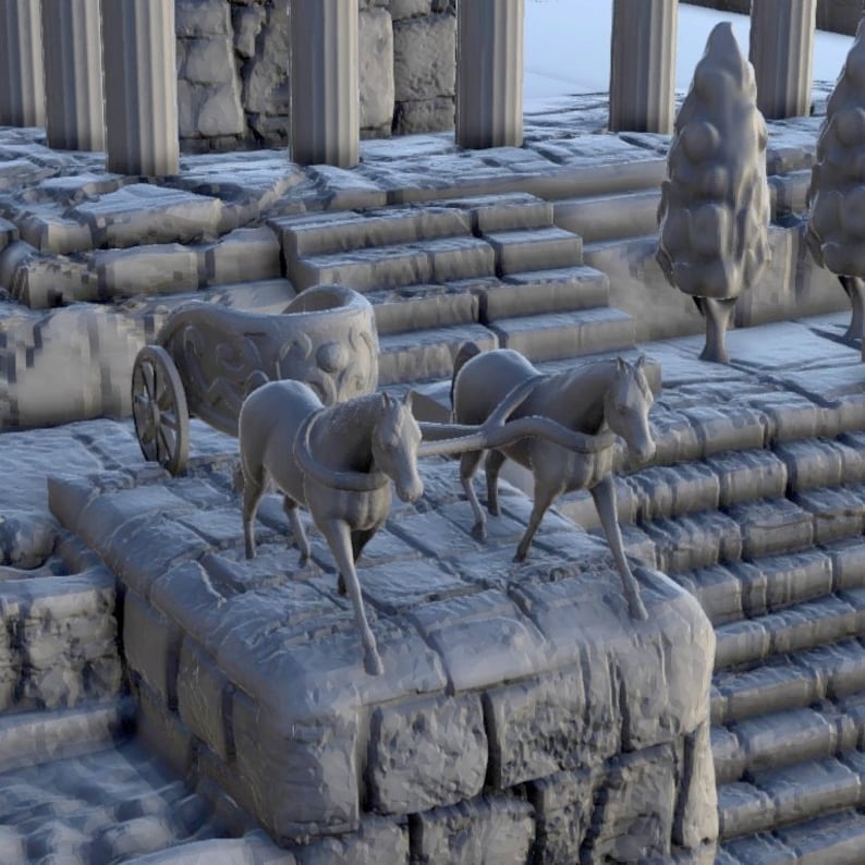 Greek Temple With Trees 3 STL 3D Model Printing Ancient - Etsy