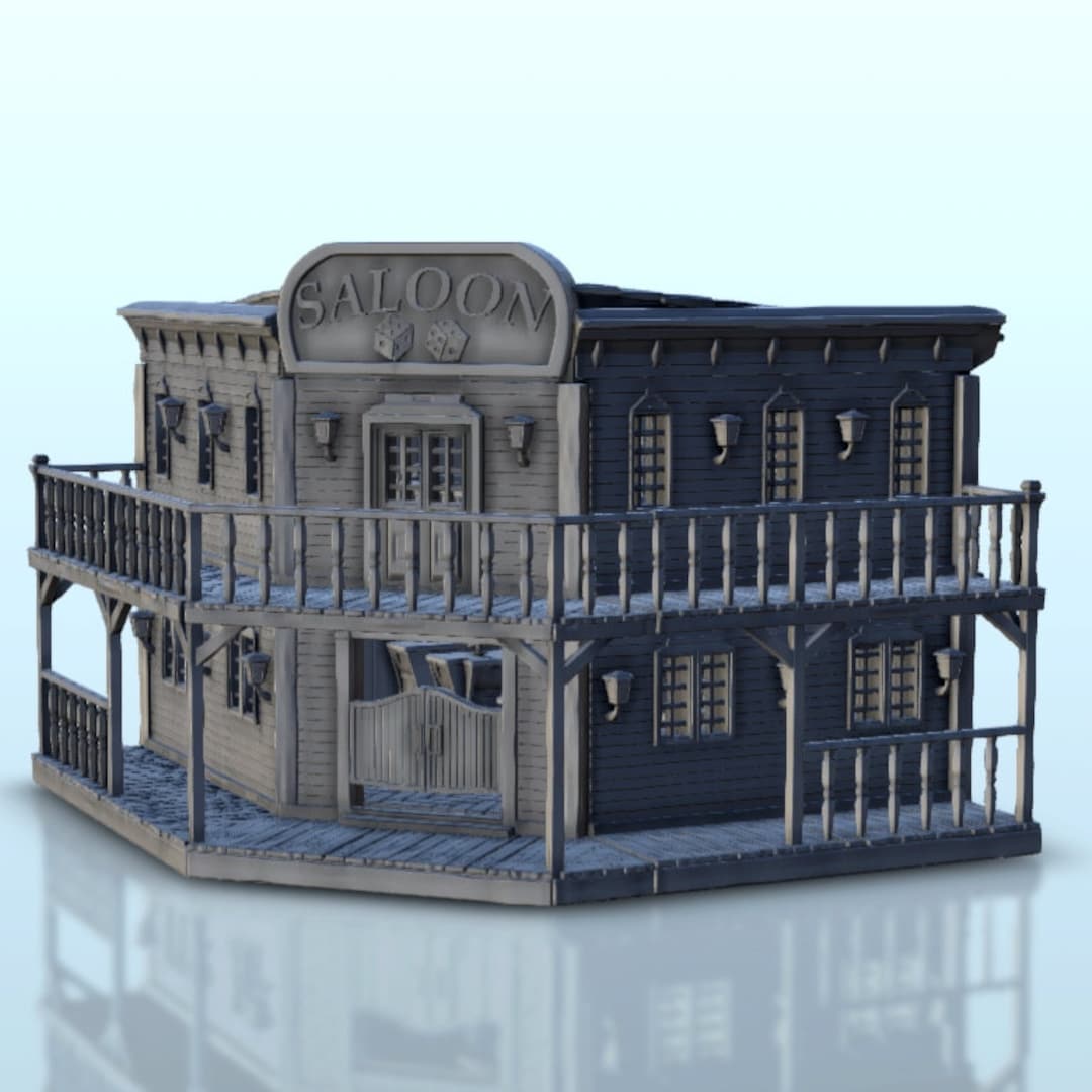 Wild West Corner Saloon + Interior 33 - STL 3D Printing - Etsy