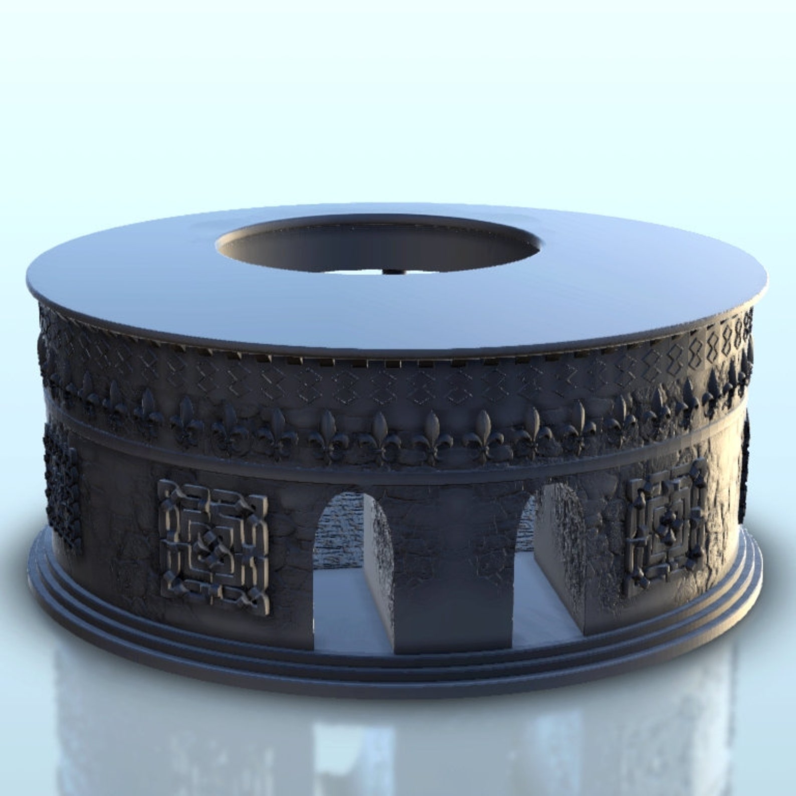 Rounded Atrium 19 STL 3D Model Printing Ancient Classic Old Archaic ...