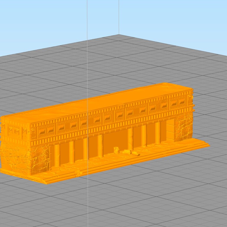Long Mesoamerican Building With Pillars 7 - STL 3D Printing Age Inca ...