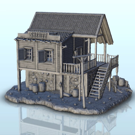 Sheriff's Office in Wood and Stone With Stairs 23 Wild - Etsy