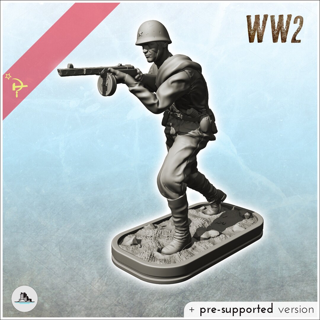 Soviet Storm Trooper Running With Ppsh-41 (4) - STL 3D Printing Eastern ...
