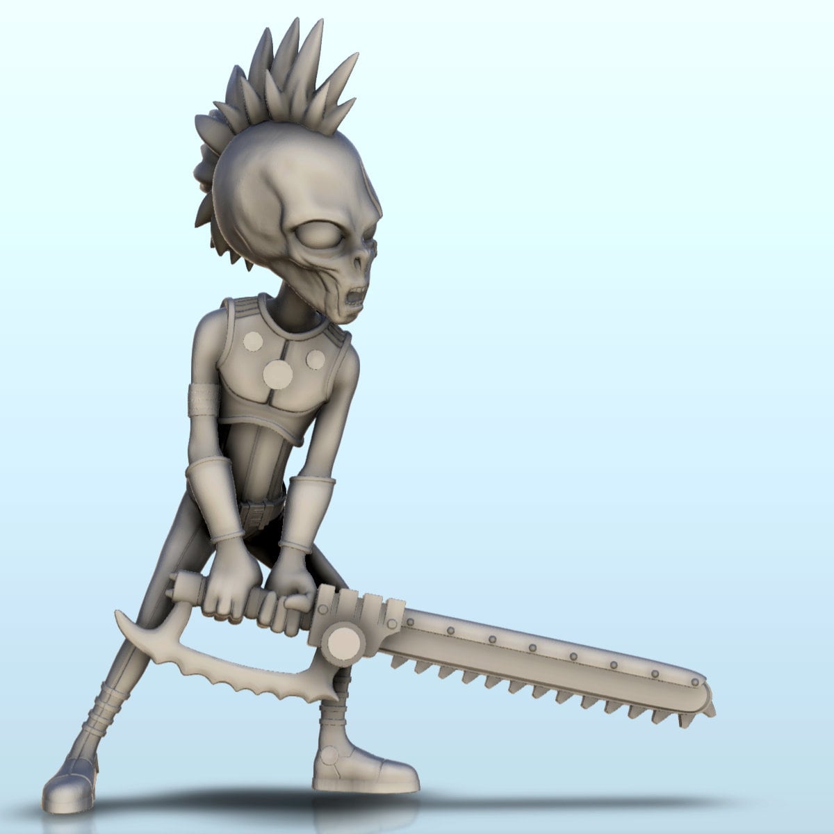 Alien Punk With Armor 9 Pre-supported Version & Base - Etsy