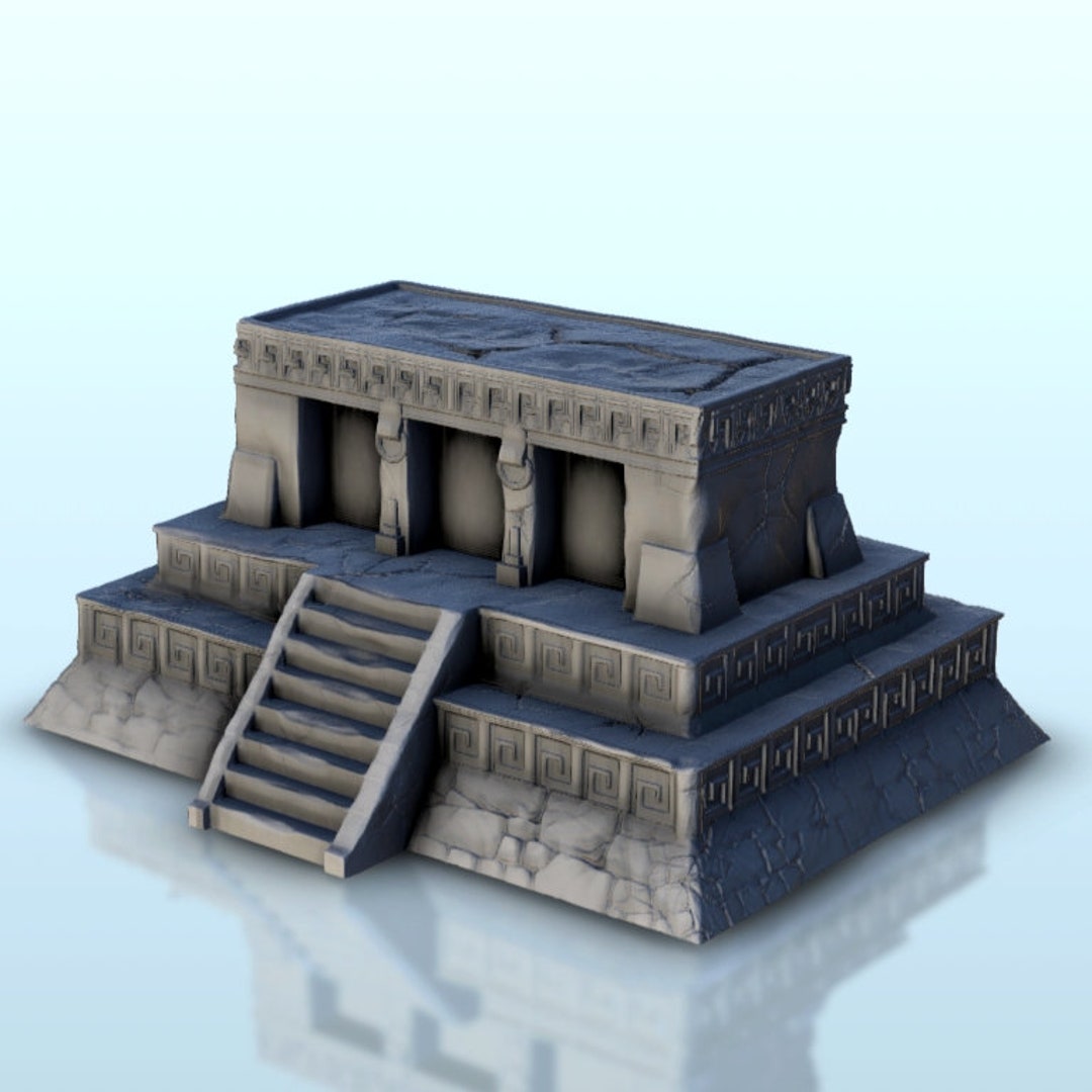 Mesoamerican Palace With Stairs 13 - STL 3D Printing Age Inca Maya ...