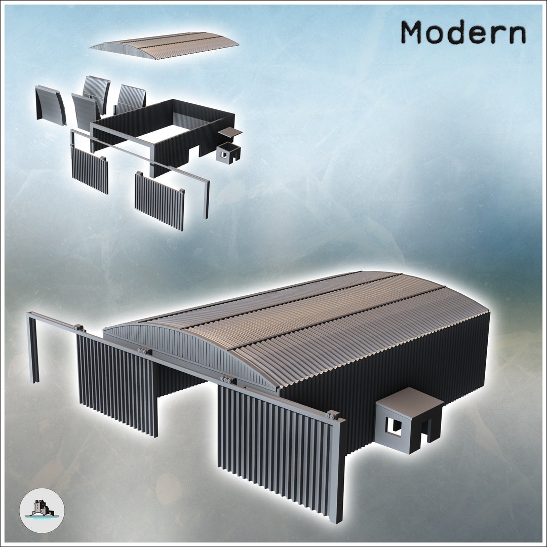 Air Base Bonded Warehouse With Large Sliding Door - STL 3D Printing ...
