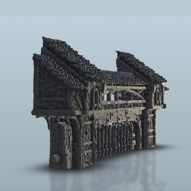 Medieval City Gate - STL 3D Printing Scenery Terrain Architecture ...