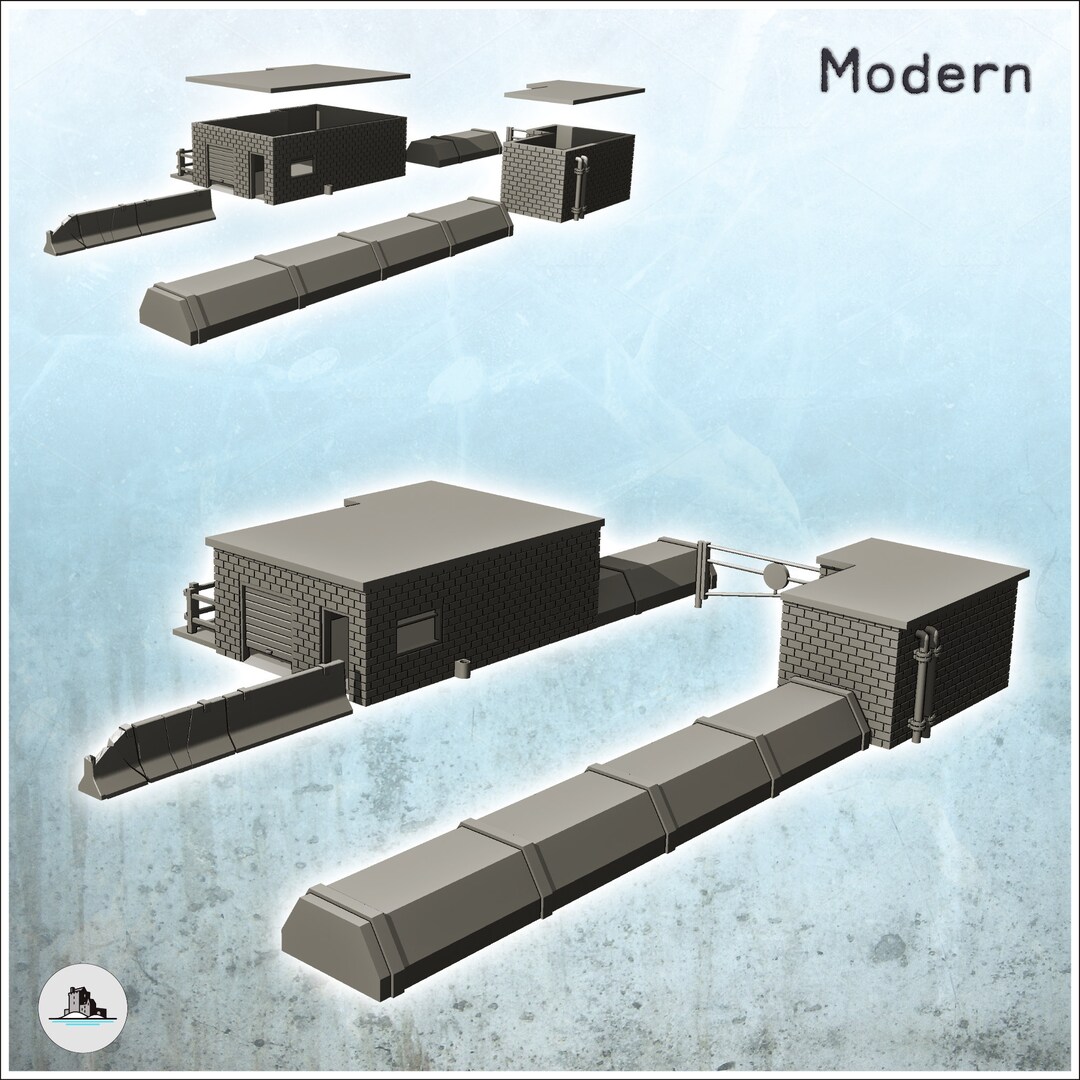 Checkpoint With Gate - STL 3D Printing Printer Miniatures Tabletop Cold ...
