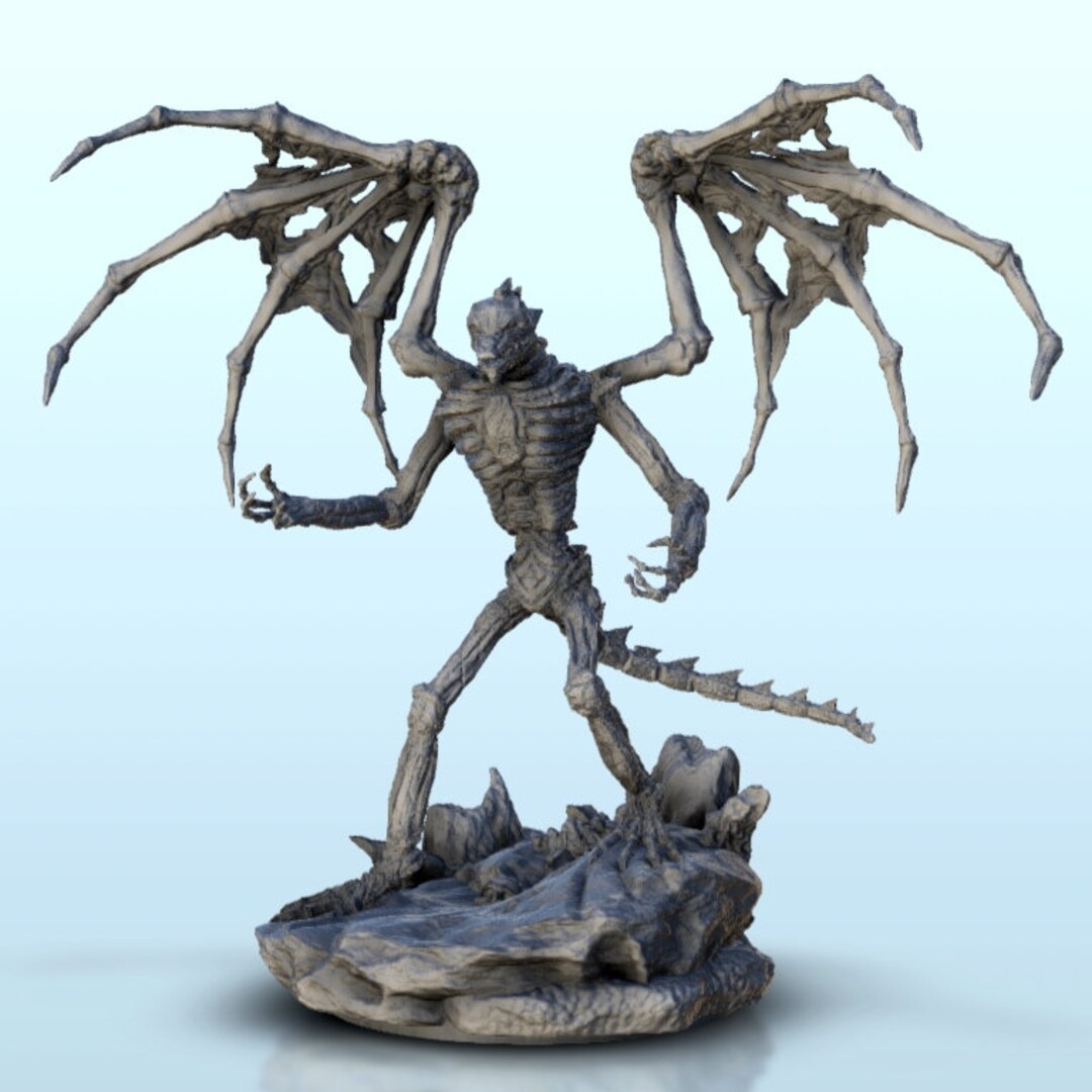 Lord Skeleton With Wings - STL 3D Printing Model Printer LOTR SLA ...