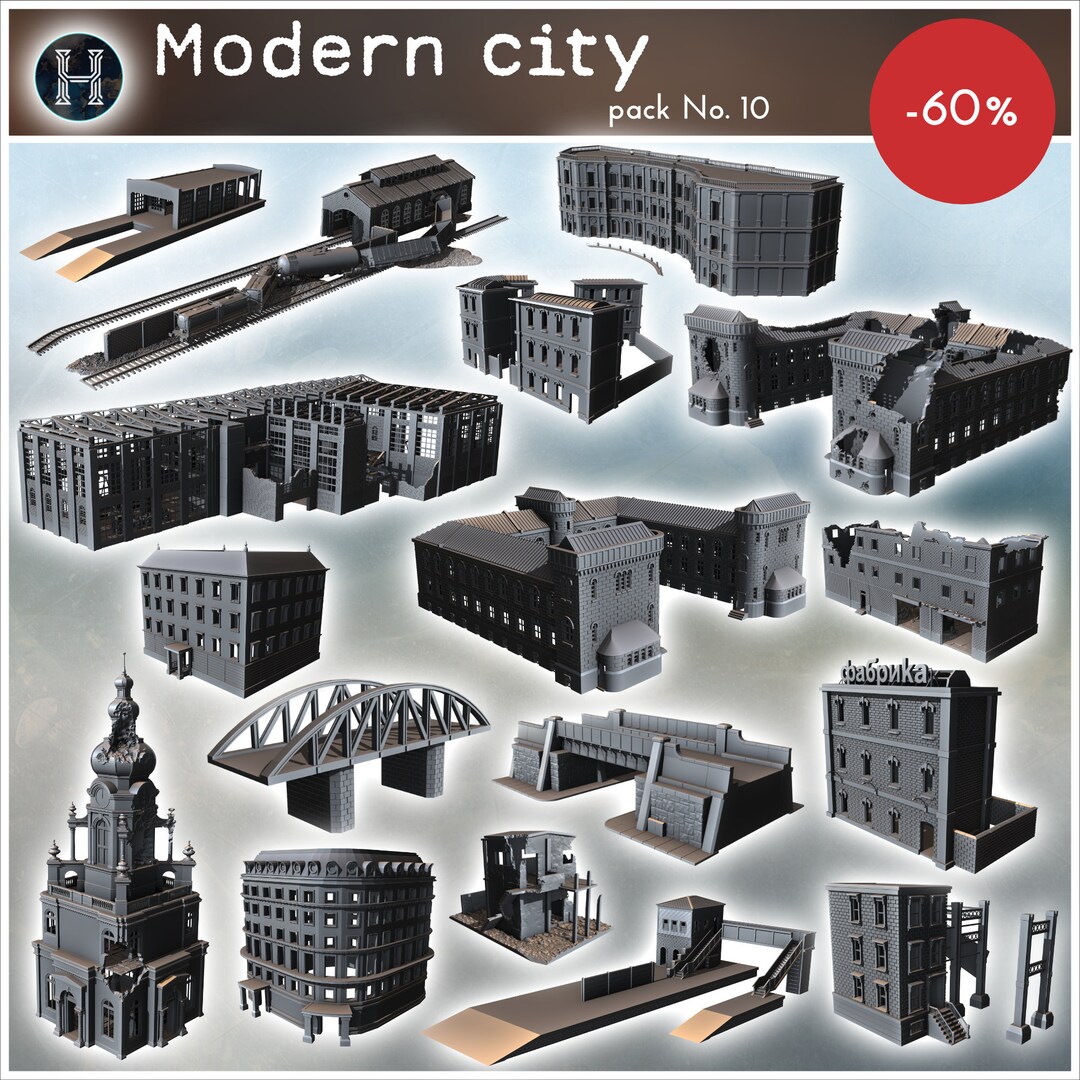 Modern City Pack No. 10 - STL 3D Printing Printer Ww2 Ww1 Modern ...