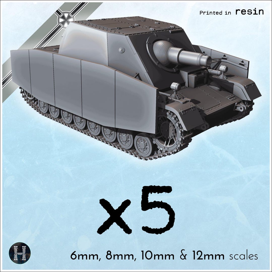 Sturmpanzer IV Stupa Brummbär Infantry Support Gun X5 Resin-printed 6mm ...