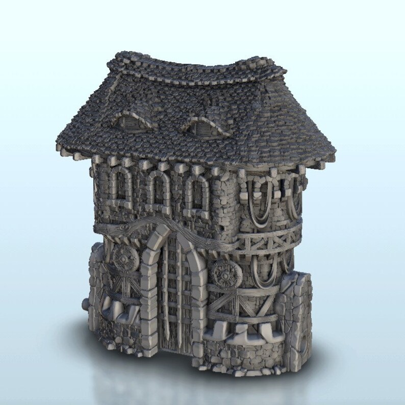 Medieval Fortified City Gate - STL 3D Printing Print Medieval Gothic ...
