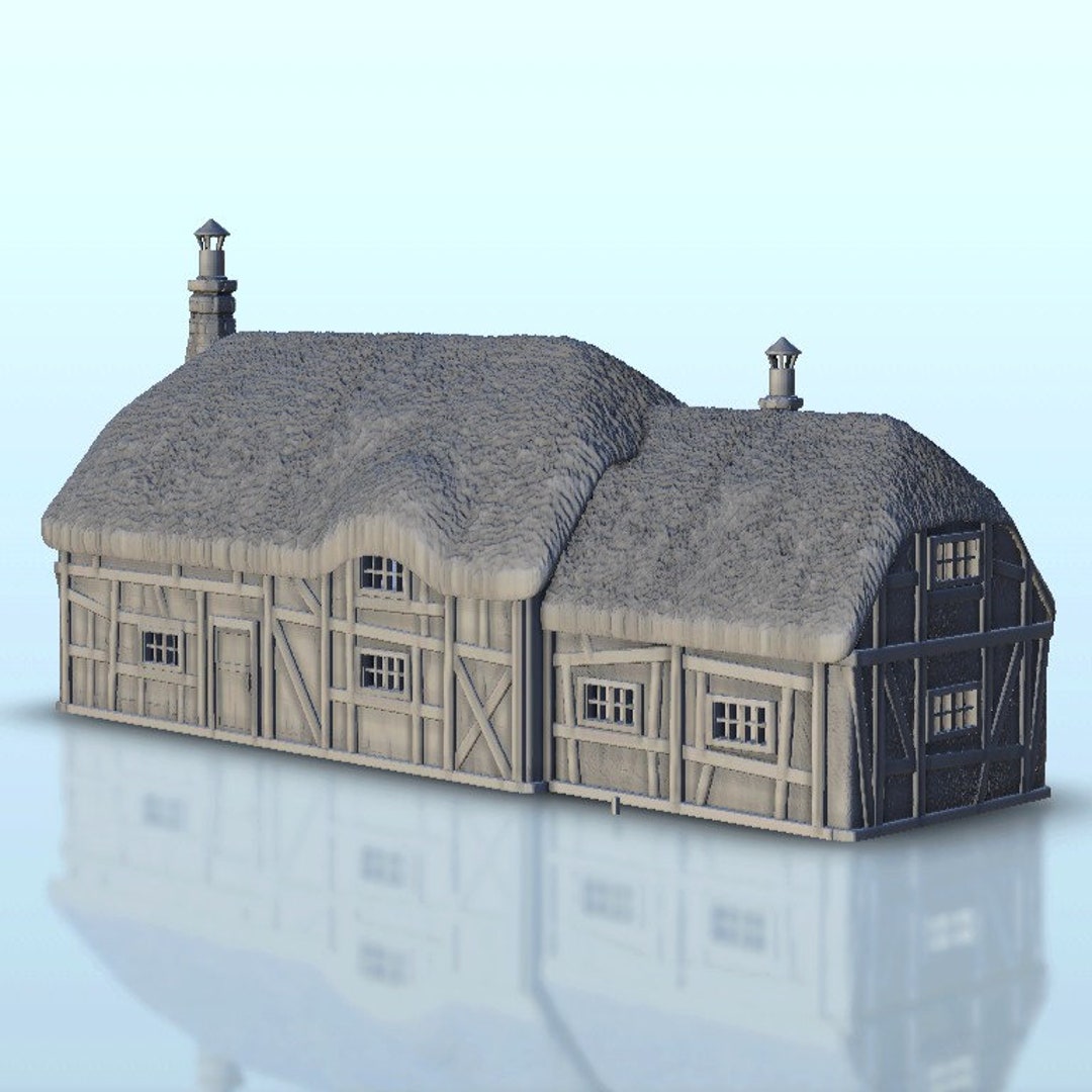 Medieval Long House 18 STL 3D Printing Warhammer Scenery - Etsy