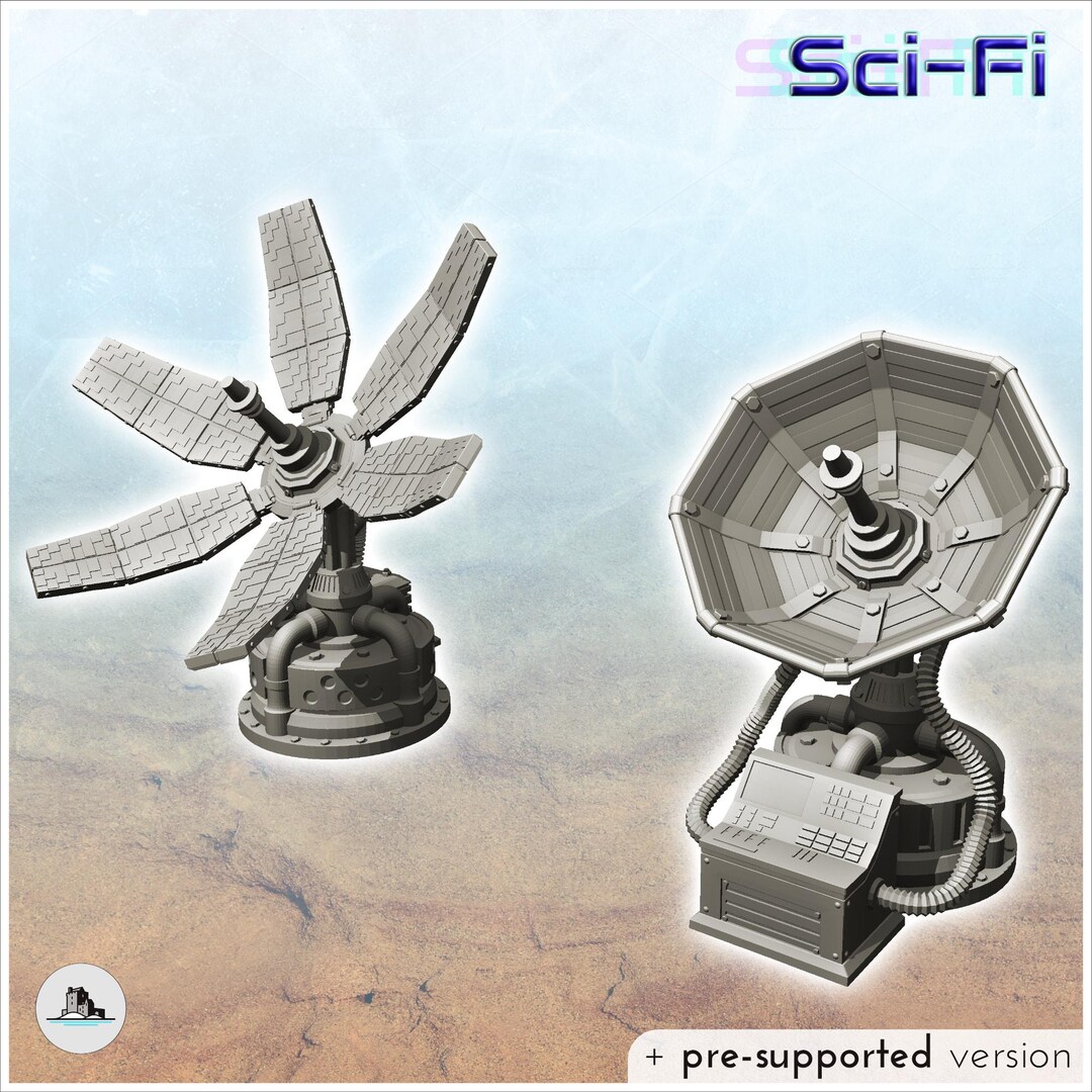 Set of Relay Antennas for Futuristic Base (2) - STL 3D Printing Post ...