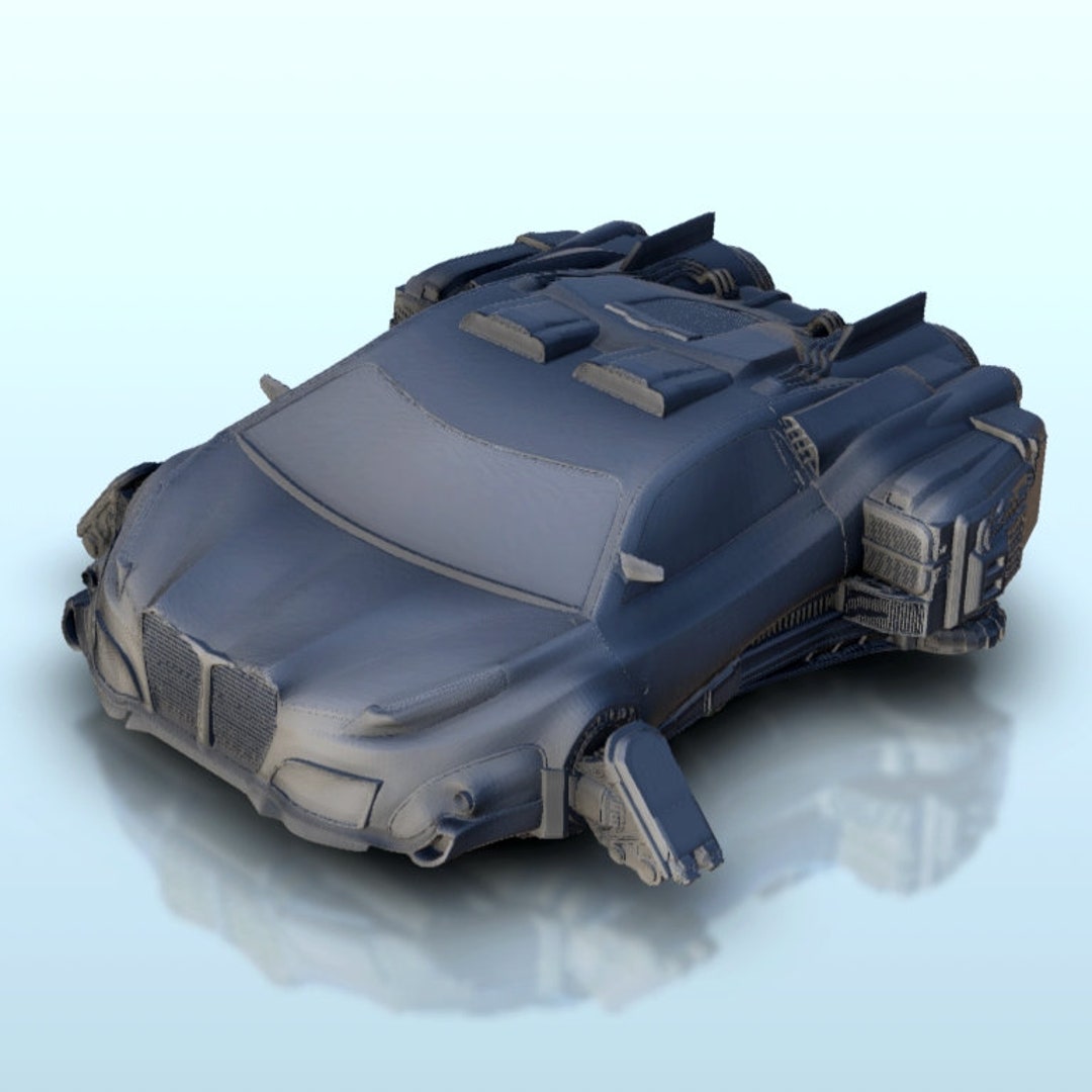 Sedan SF Flying Car 15 - STL 3D Printing Post-apo Apocalypse SF Sci-fi ...