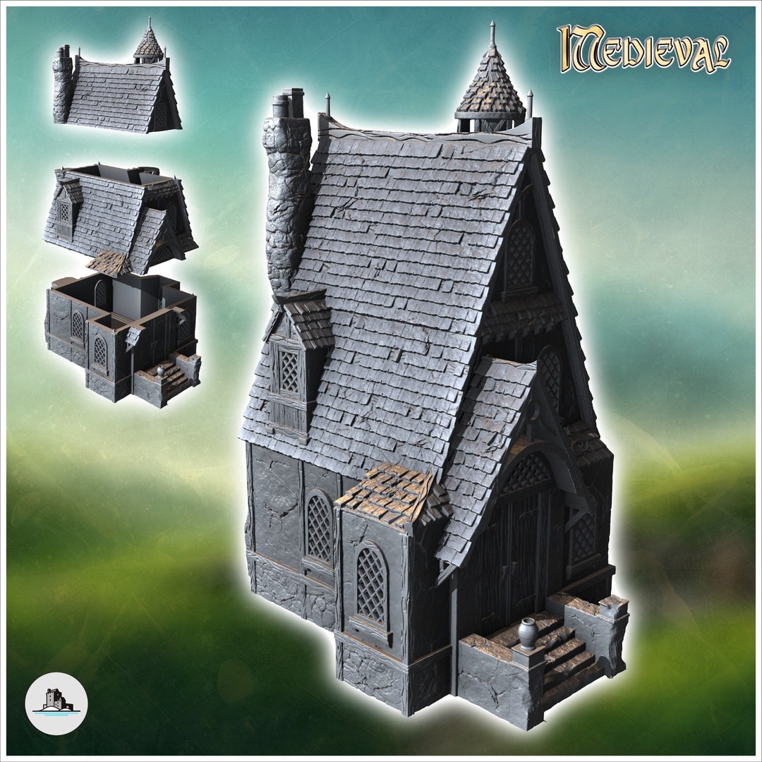 Large Medieval Mansion With Access Stai - STL 3D Print Dark Gothic ...