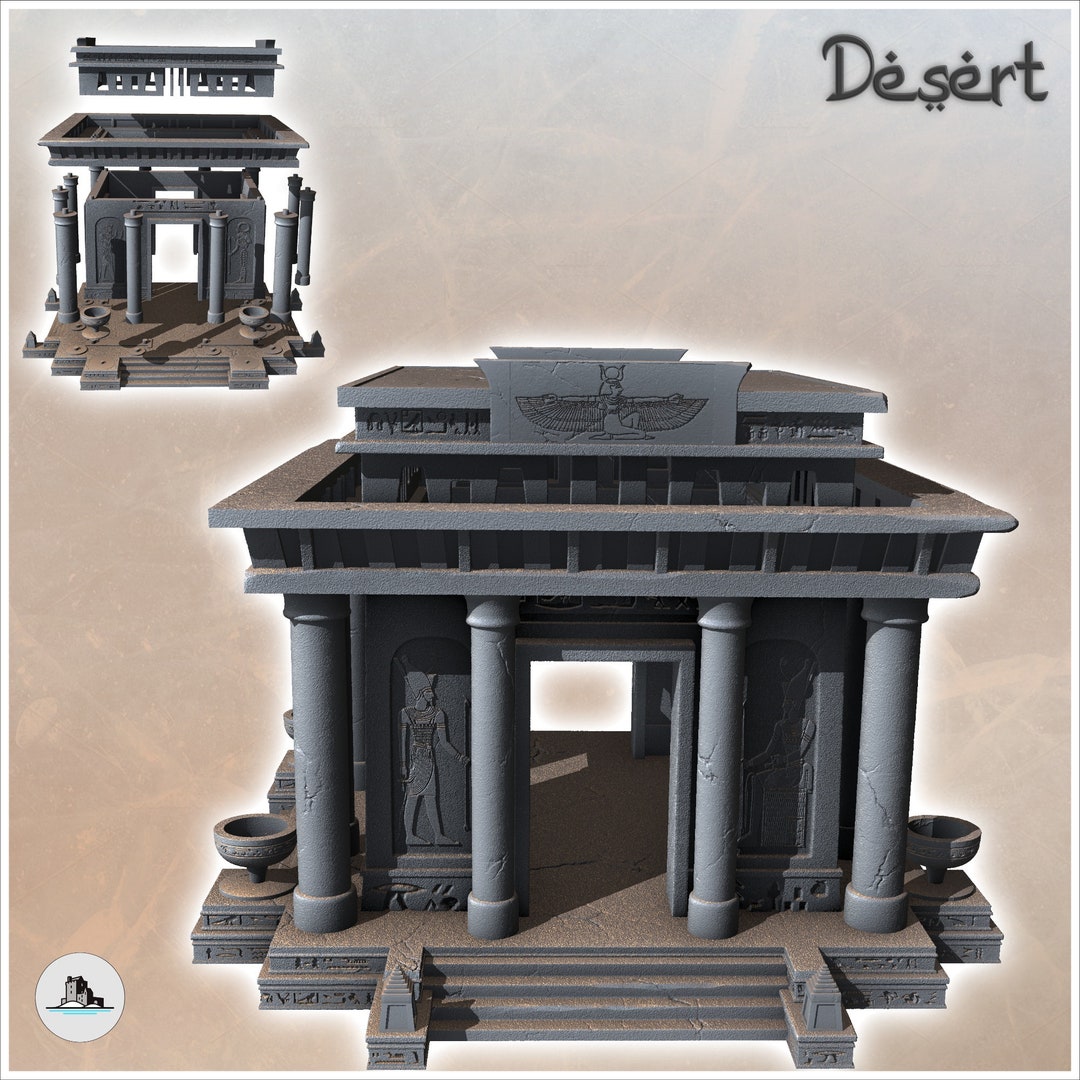 Desert Altar With Large Columns, Domes and Access Stairs (13) - STL 3D ...