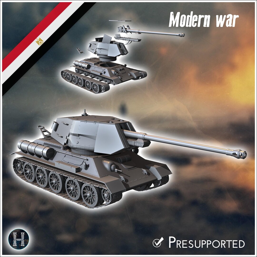 T100 100mm Tank Destroyer - STL 3D Printing Egypt Egyptian Cold War ...