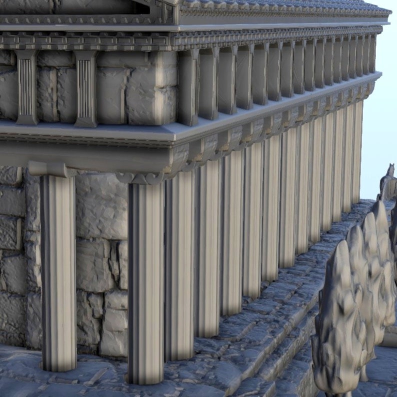 Greek Temple With Trees 3 STL 3D Model Printing Ancient - Etsy