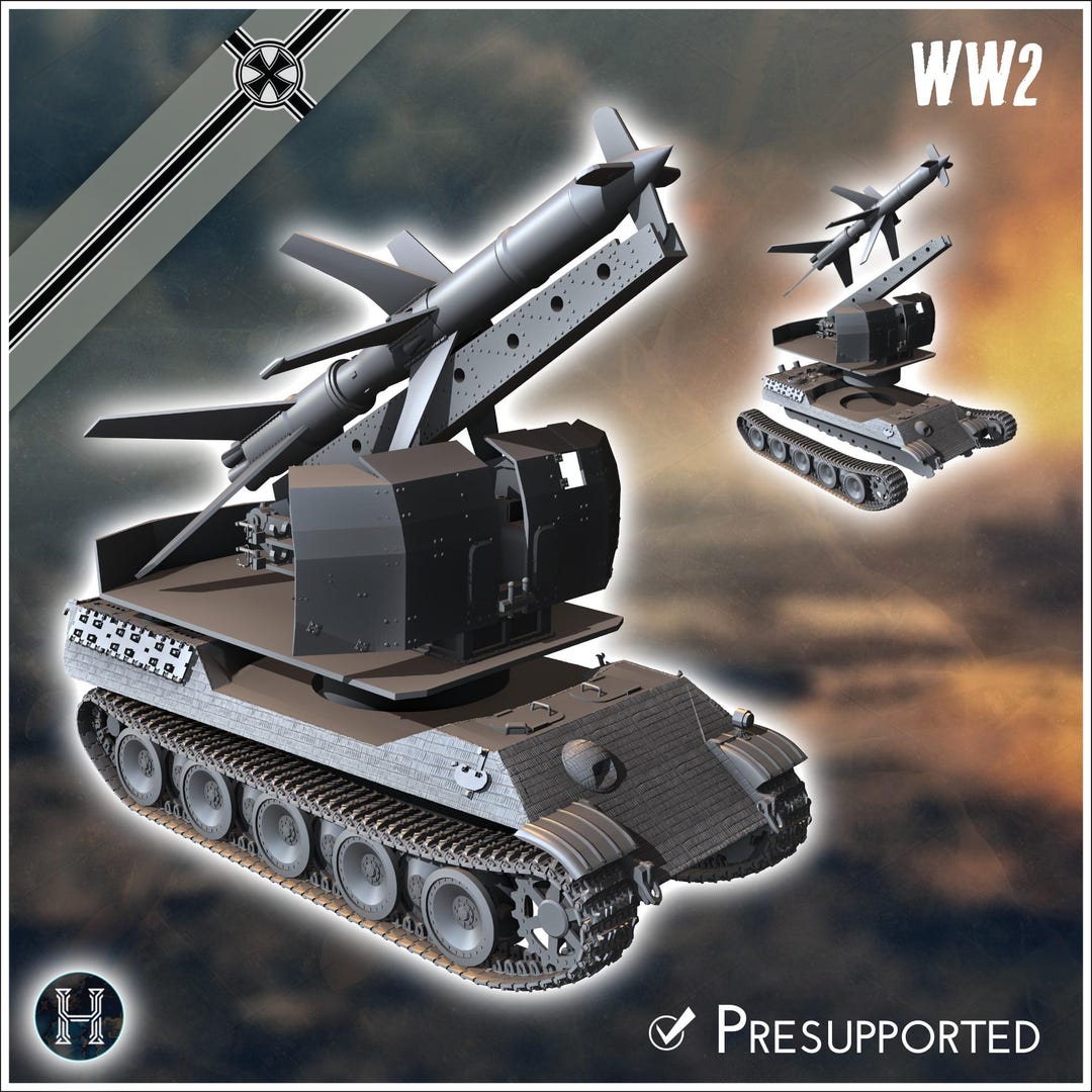 Panzer V Flakpanther W 88 Mm Flakrakete Rheintochter R-1 - STL 3D ...