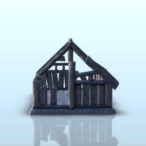 Ruins of Destroyed Medieval House With Thatched Roof (9) - STL 3D Print ...
