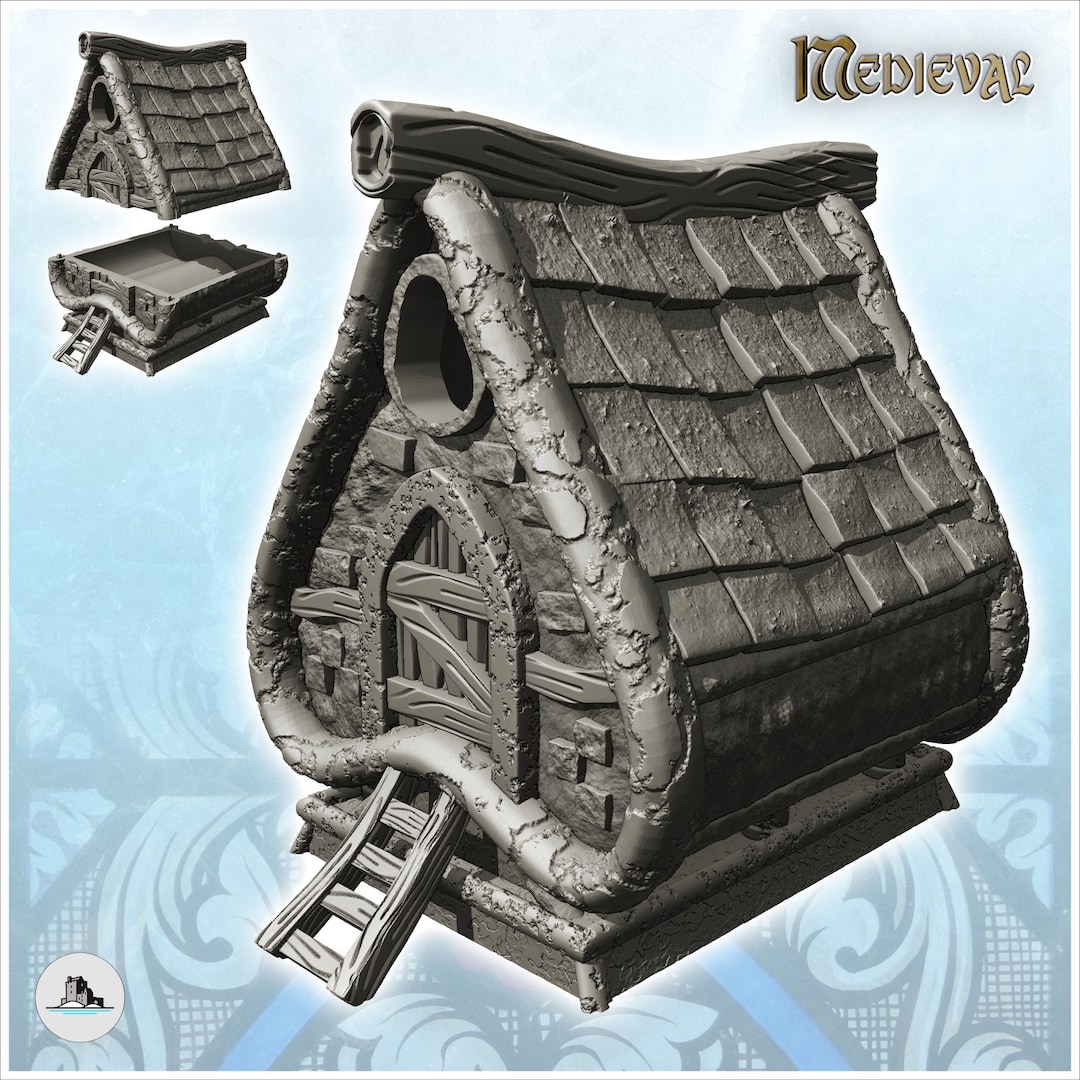 Medieval House With Rounded Roof STL 3D Print Dark Gothic Feudal Old ...