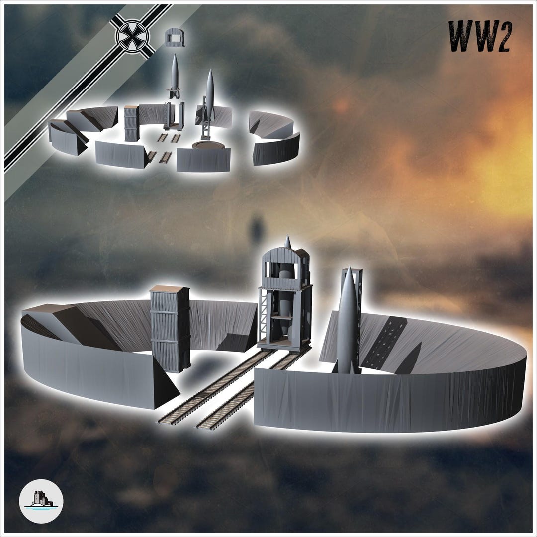 German V2 Missile Preparation and Launch Site With a Large Enclosure ...