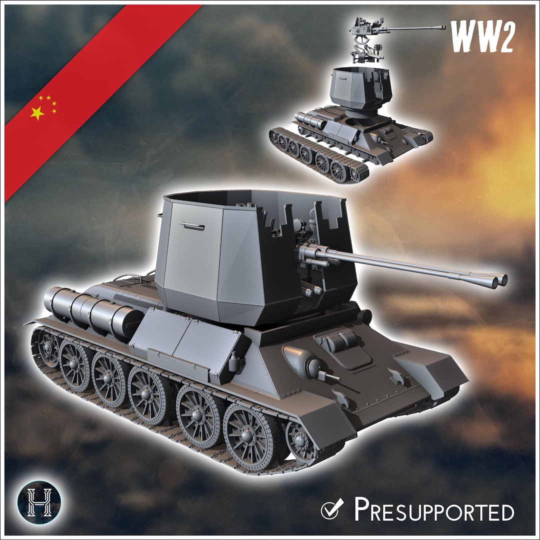 Type 63 Anti-aircraft Gun STL 3D Printing Chinese Modern Army Military ...
