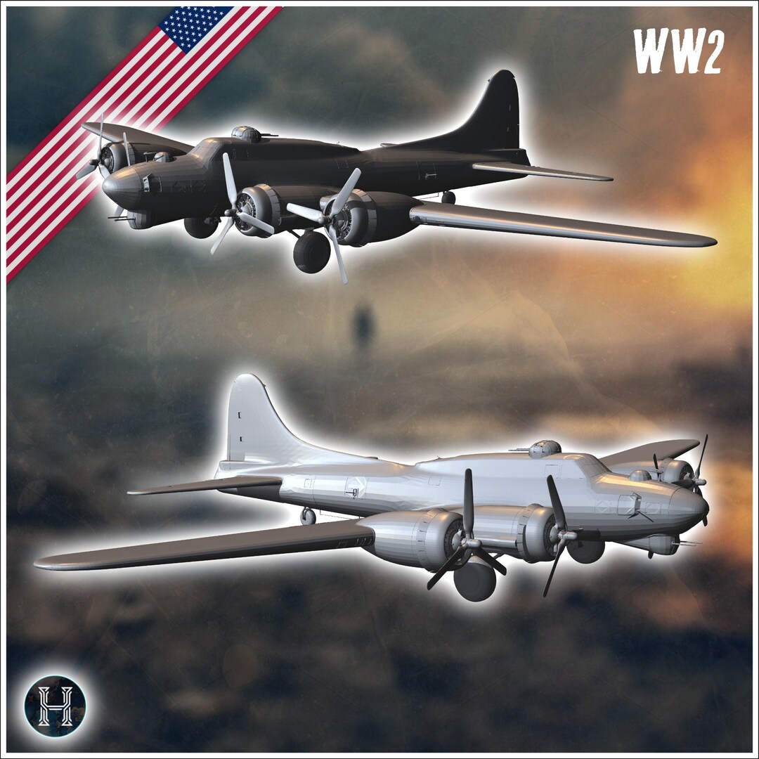 Boeing B-17 Flying Fortress Heavy Bomber Aircraft (1) - STL 3D Printing ...