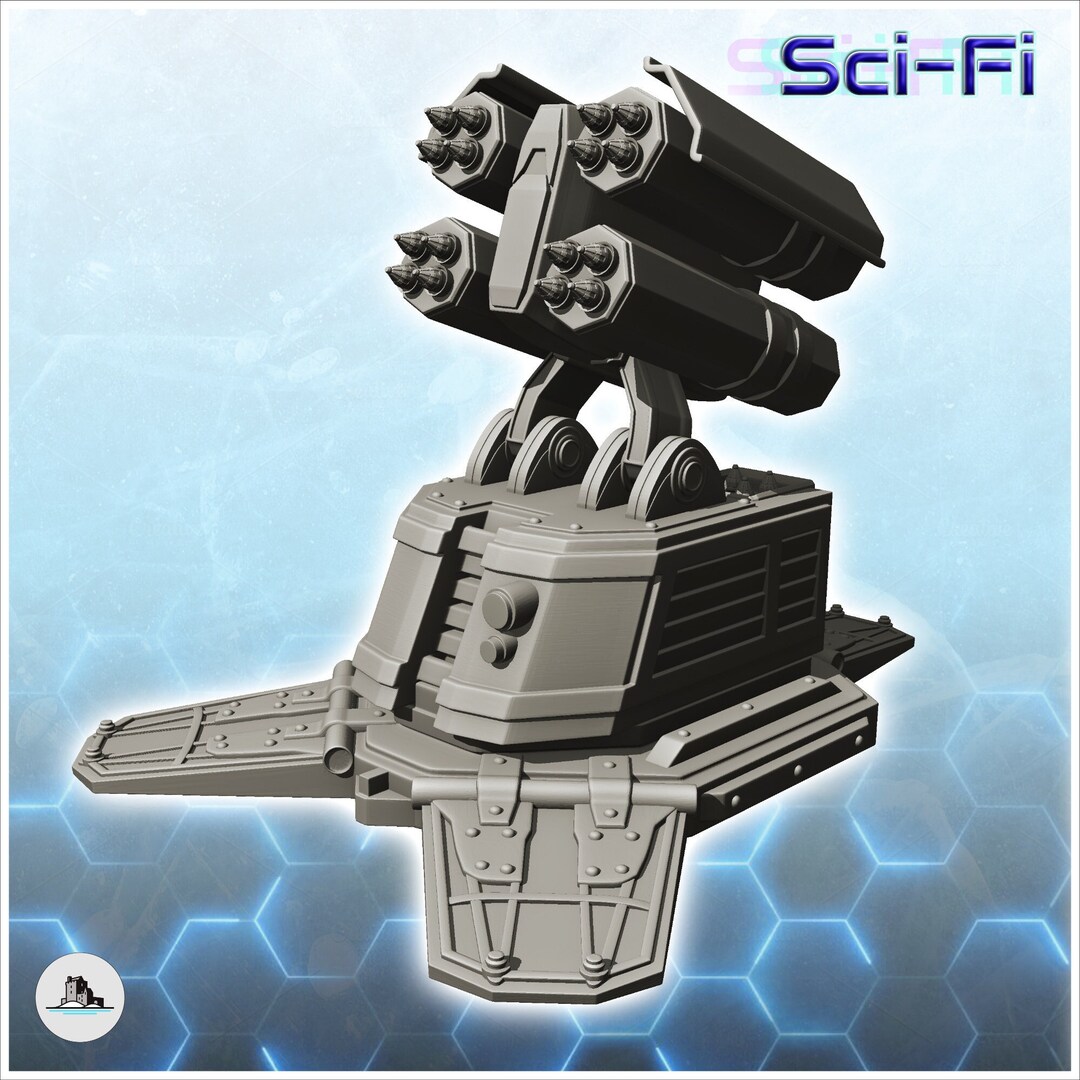 Rocket Turret (5) - STL 3D Printing Printer 28mm 32mm 6mm Terrain ...