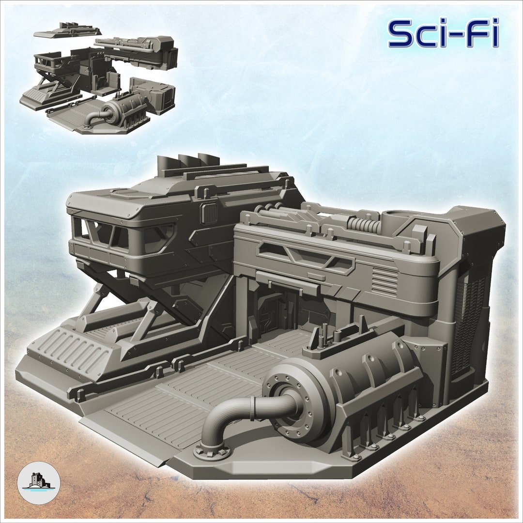 Sci-fi Headquarters With Command Post and Tank 15 Scenery Scifi Science ...
