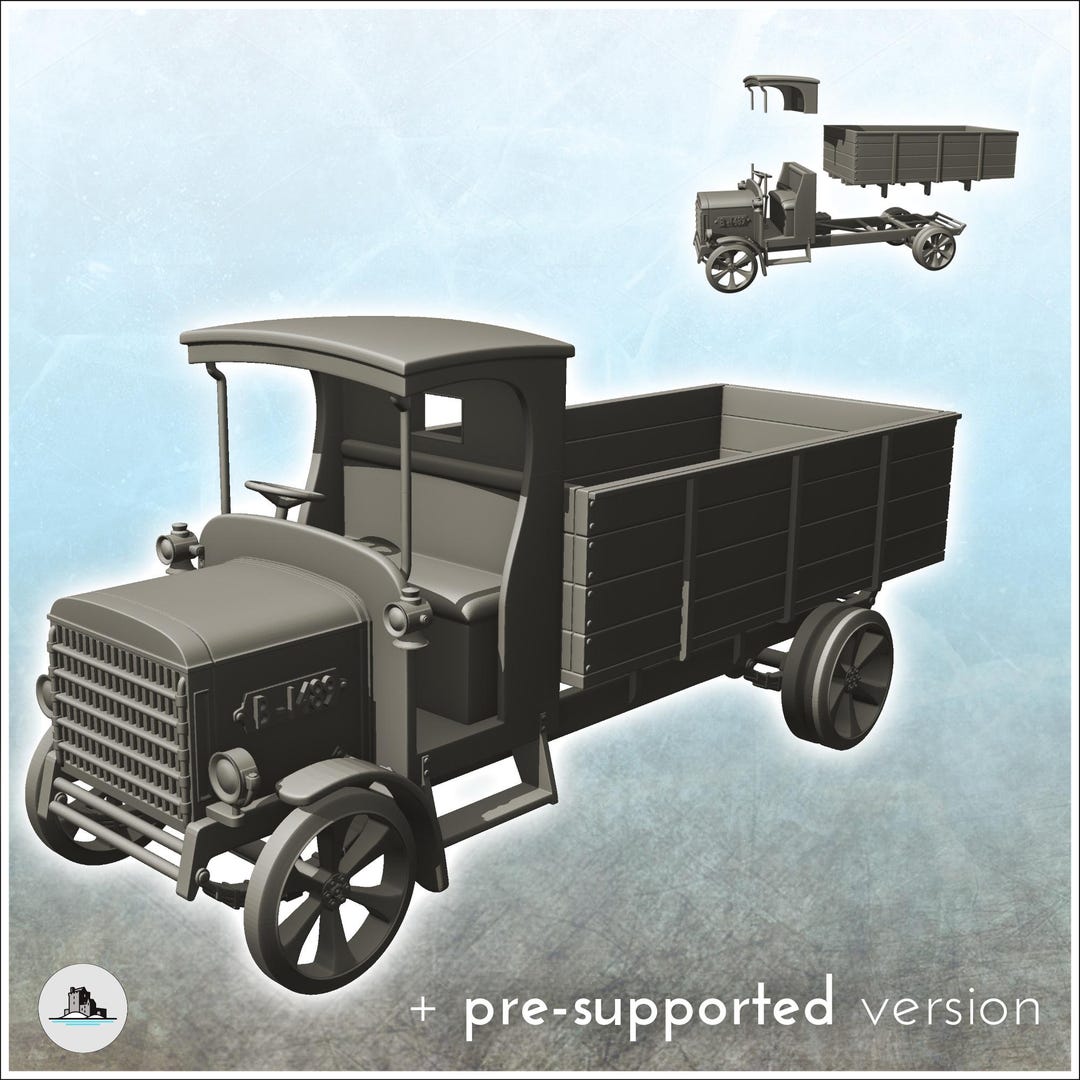 1915 Daimler B-type Lorry 1 - STL 3D Printing Printer Ww2 Ww1 Modern Miniatures Tabletop Cold ...