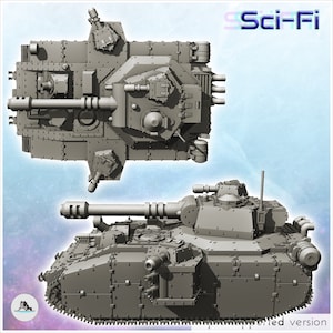 Futuristic Super-heavy Tank With Turret, Autocannon and Bolters (12 ...