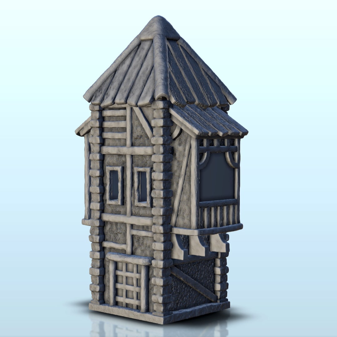 Medieval Stone Tower With Double Oriel Windows 11 STL 3D Printing Print ...