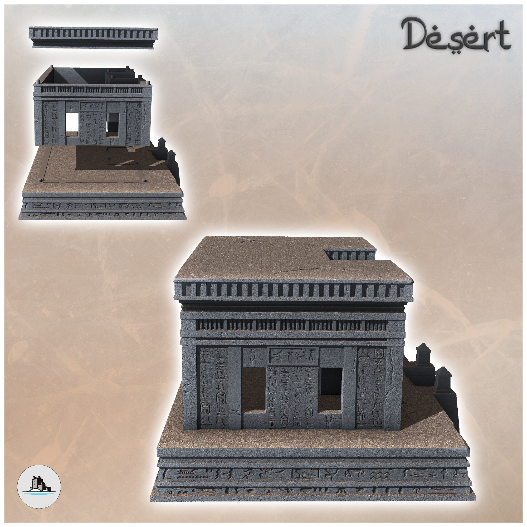 Flat-roofed Desert Public Building on Platform With Access Stairs (14 ...