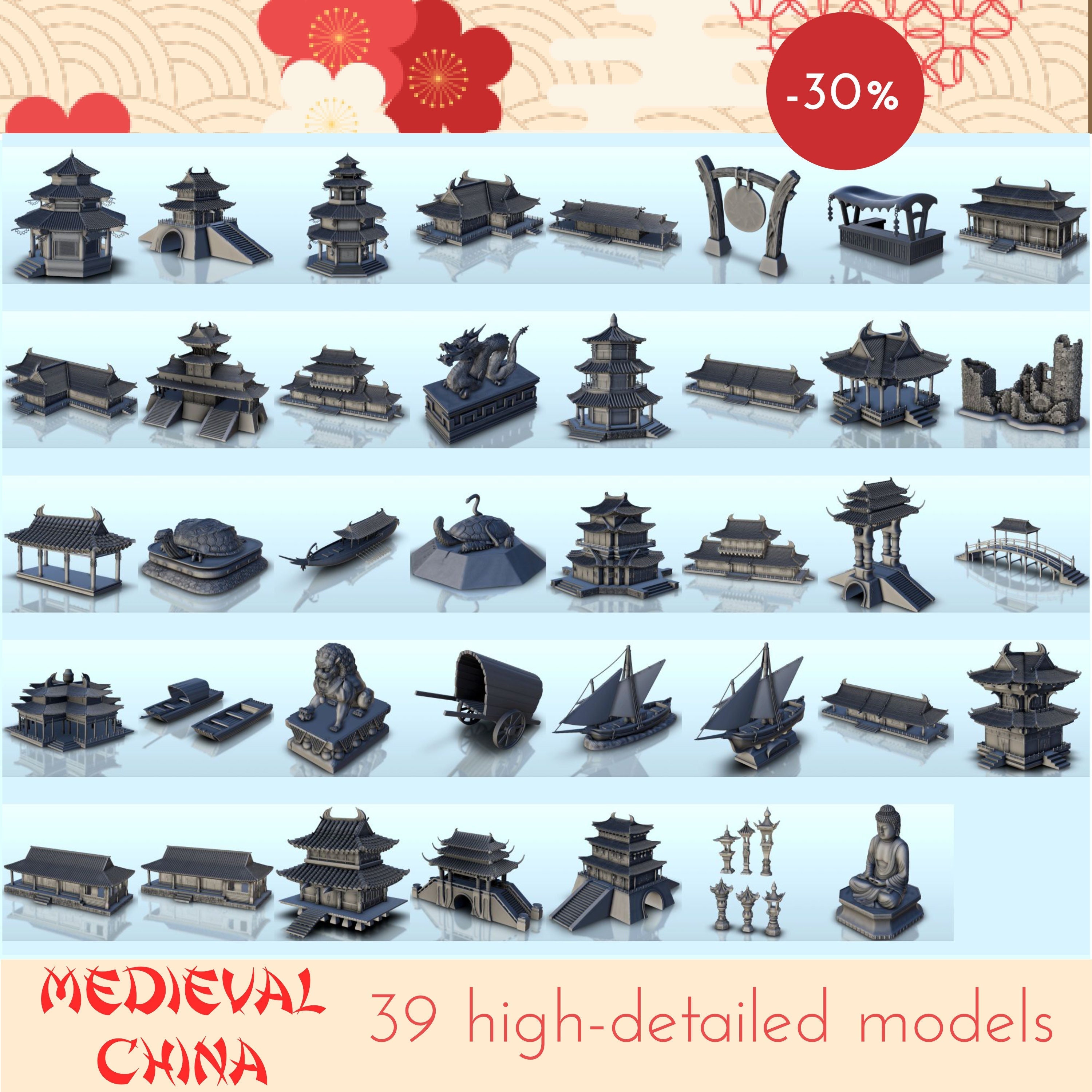 Medieval Chinese Pack STL 3D Printing Asian Japan Pacific - Etsy UK