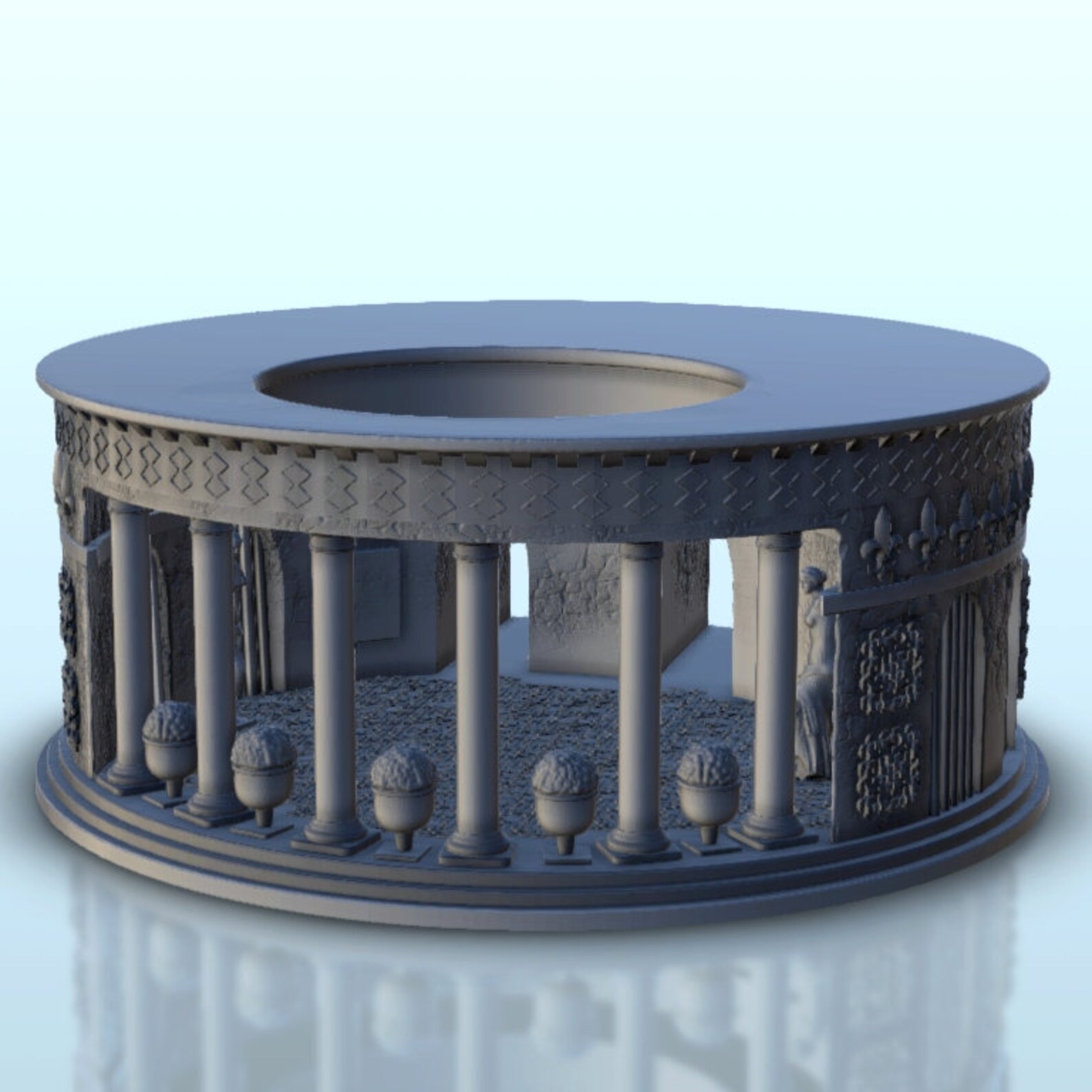 Rounded Atrium 19 STL 3D Model Printing Ancient Classic Old Archaic ...