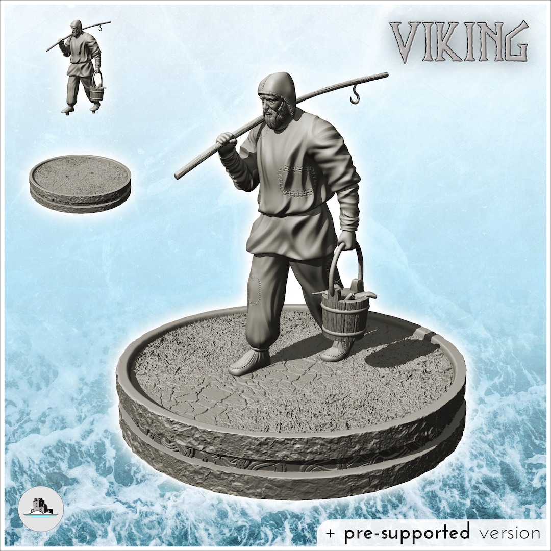 Medieval Fisherman With Fishing Rod and Bucket of Fish 10 - Etsy