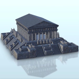 Greek Temple With Trees 3 - STL 3D Model Printing Ancient Classic Old ...