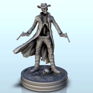 Skeleton Cowboy With Skull and Two Revolvers 10 Wild West - Etsy