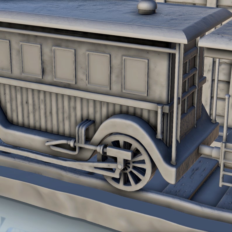 Train Station With Wagon and Locomotive 6 Wild West STL 3D - Etsy