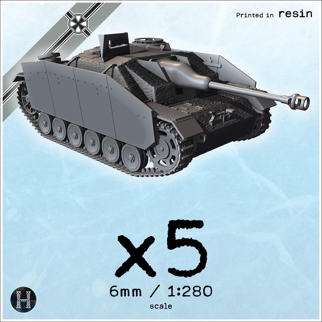 Stug III 3 Ausf G Late 1944 Schurzen Skirts Panzer X5 - Resin-printed ...