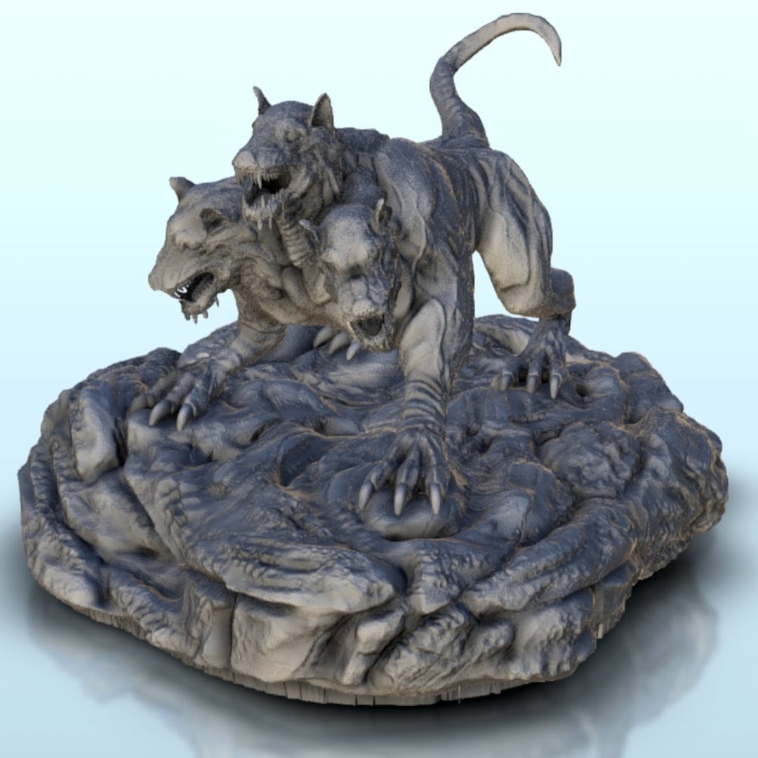 Three-headed Cerberus STL 3D Printing Model Printer LOTR SLA Medieval ...