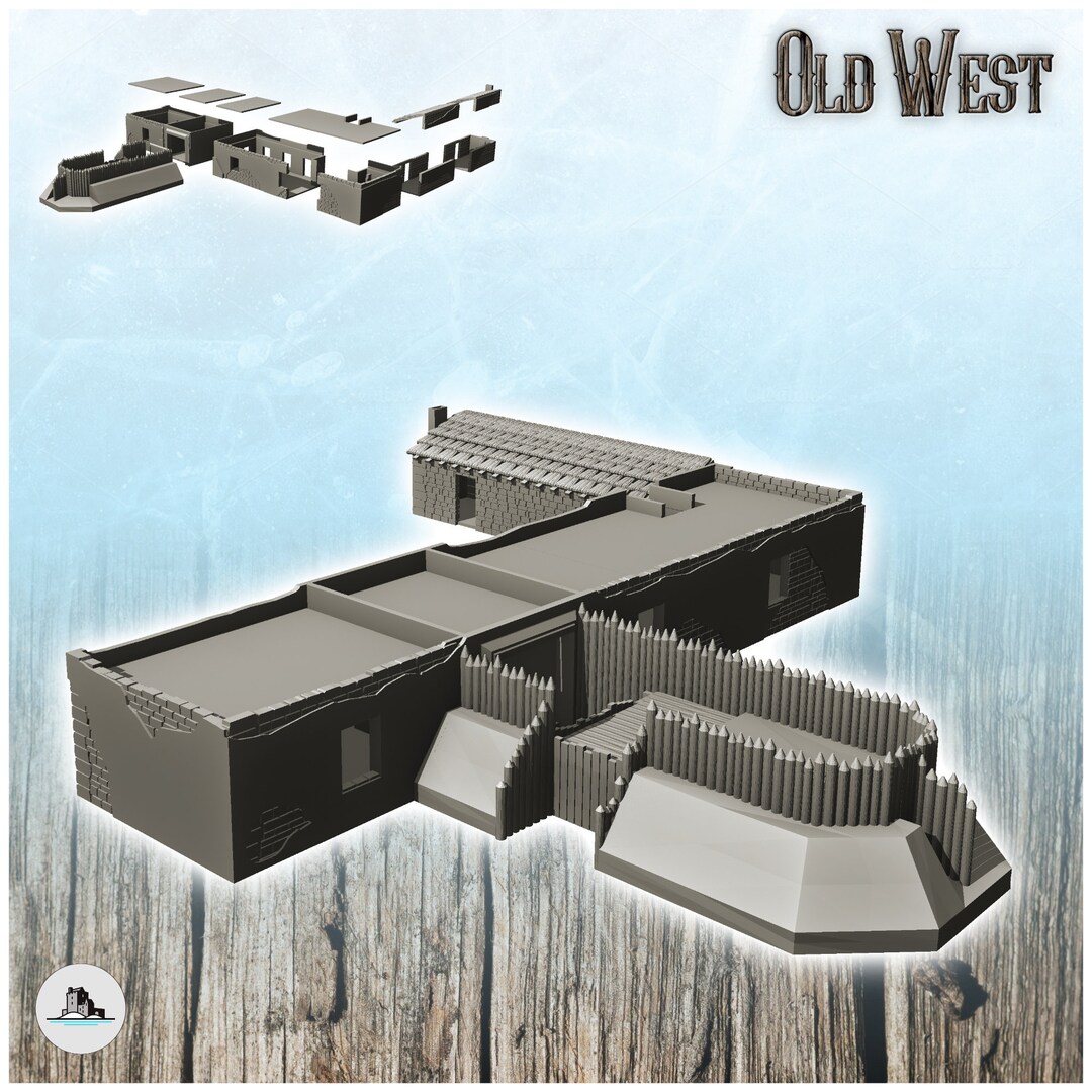 Entrance to the Alamo Fort With Houses - STL Impression 3D Cowboy USA ...