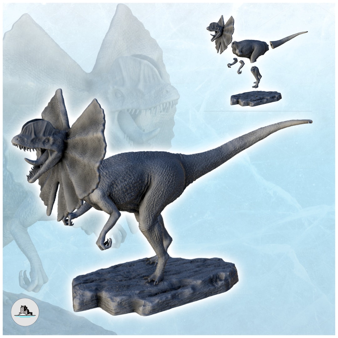 Dilophosaurus Dinosaur (4) - STL 3D Printing Prehistoric Animal HD ...
