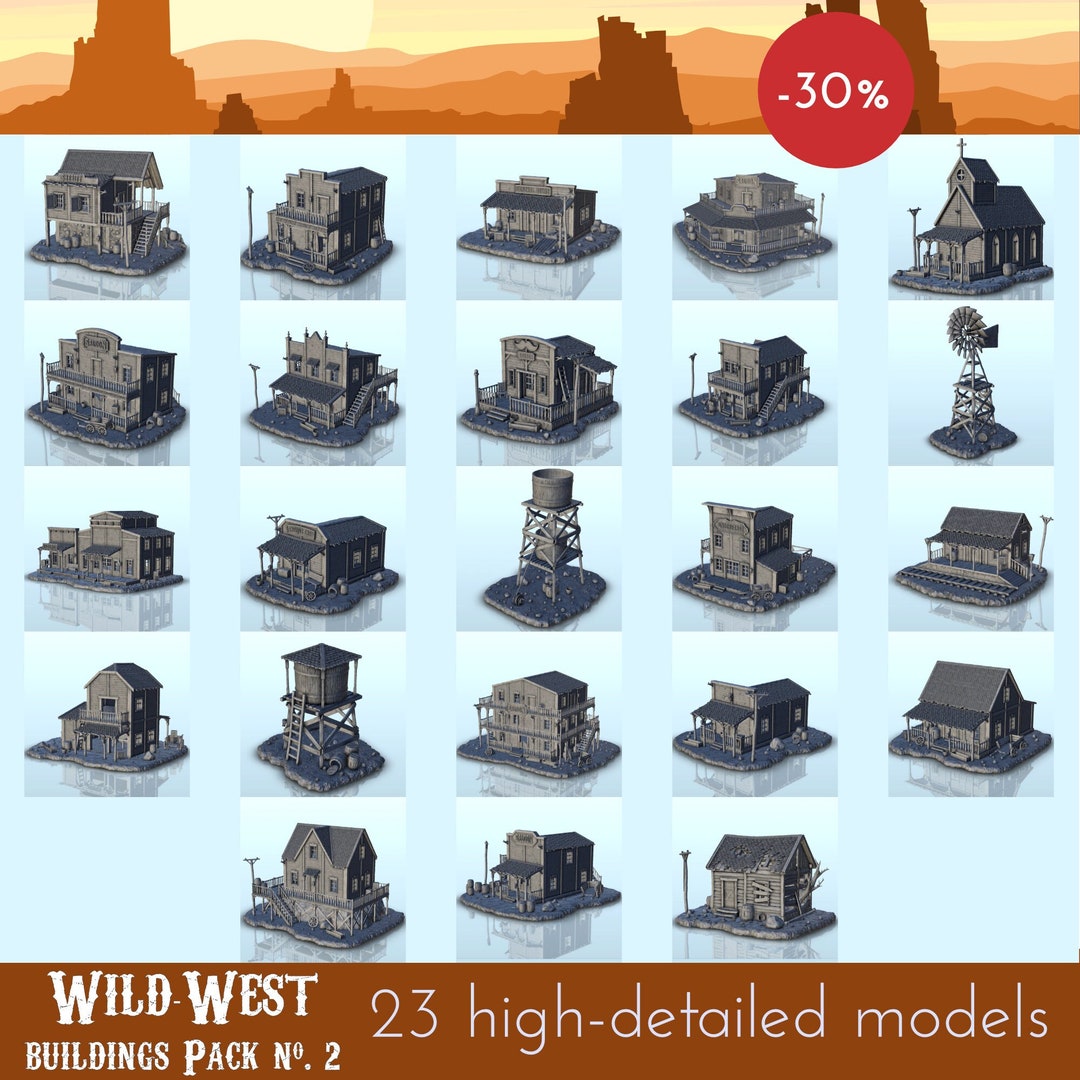 Wild-west Buildings Pack No. 2 - Wild West STL 3D Printing - Etsy